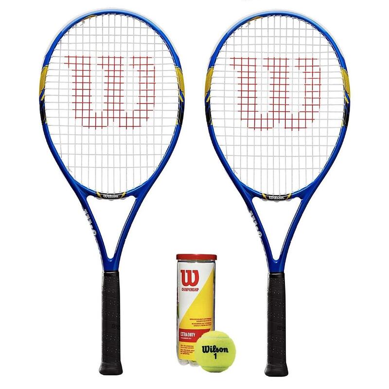 2 x Wilson US Open Tennis Rackets + 3 Tennis Balls WILSON - Decathlon