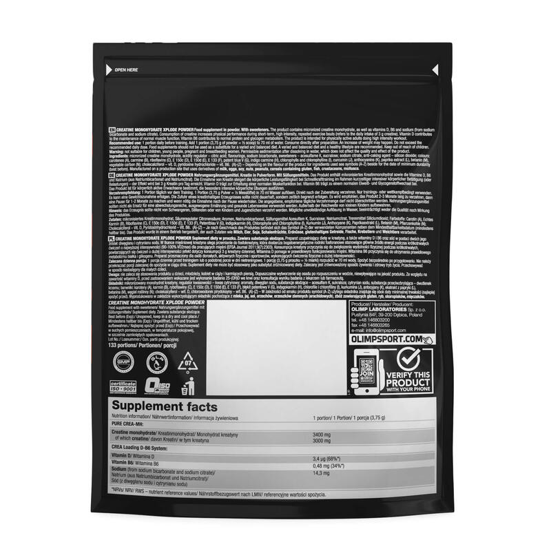 Creatine Monohydrate Xplode Powder OLIMP 500 g Pomarańcza worek OLIMP ...