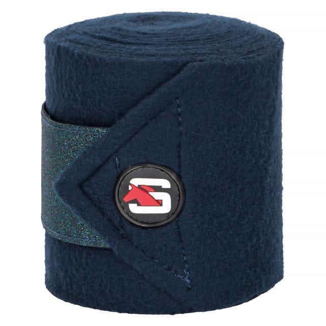 Bandages polaires pour chevaux START Glitter lot de 4 noir/bleu foncé ...