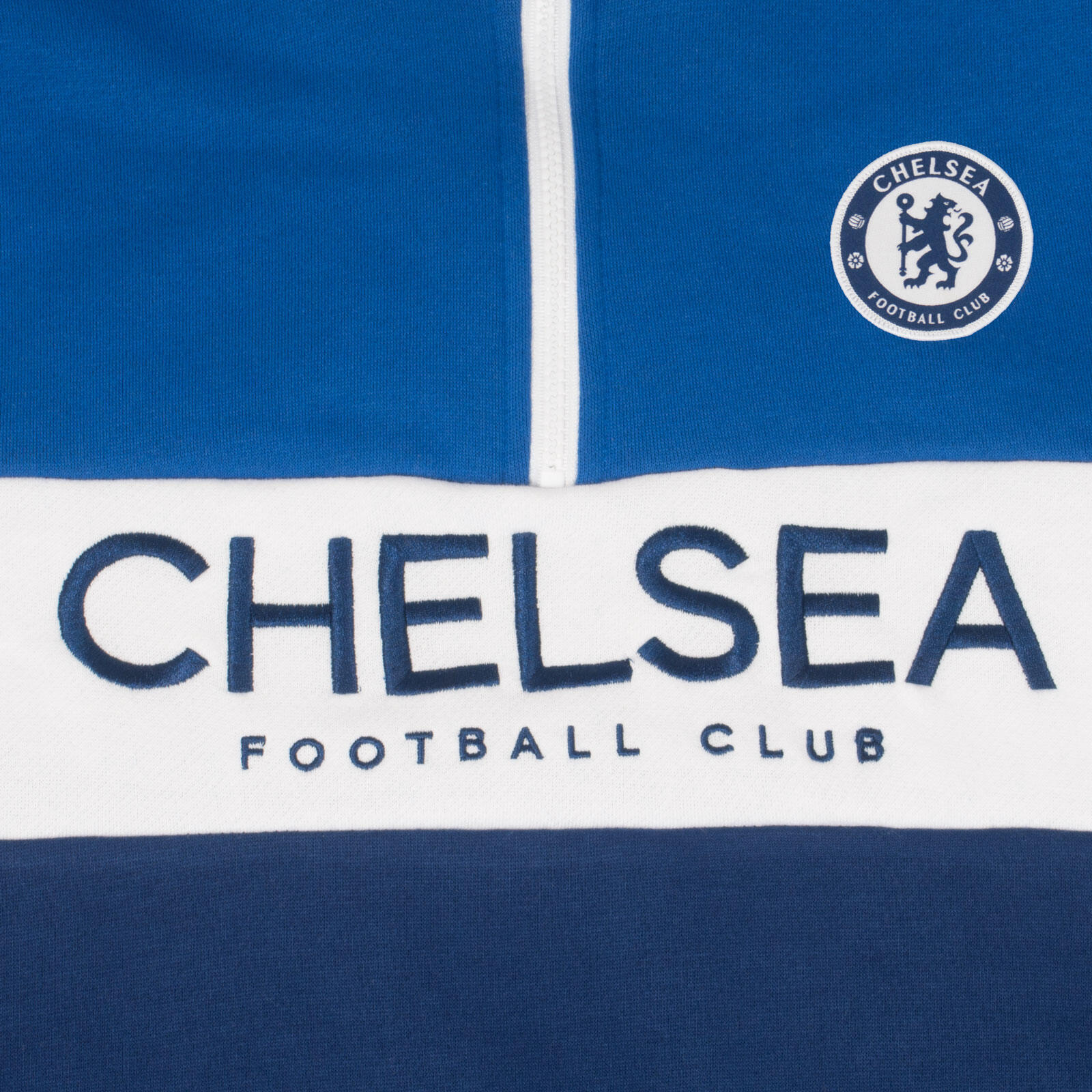Chelsea FC Boys Sweatshirt Top Kids Quarter Zip Blue OFFICIAL Football ...