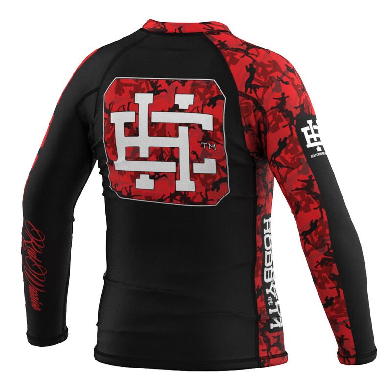 Koszulka Rashguard dla dzieci długi rękaw MMA EXTREME HOBBY RED WARRIOR ...