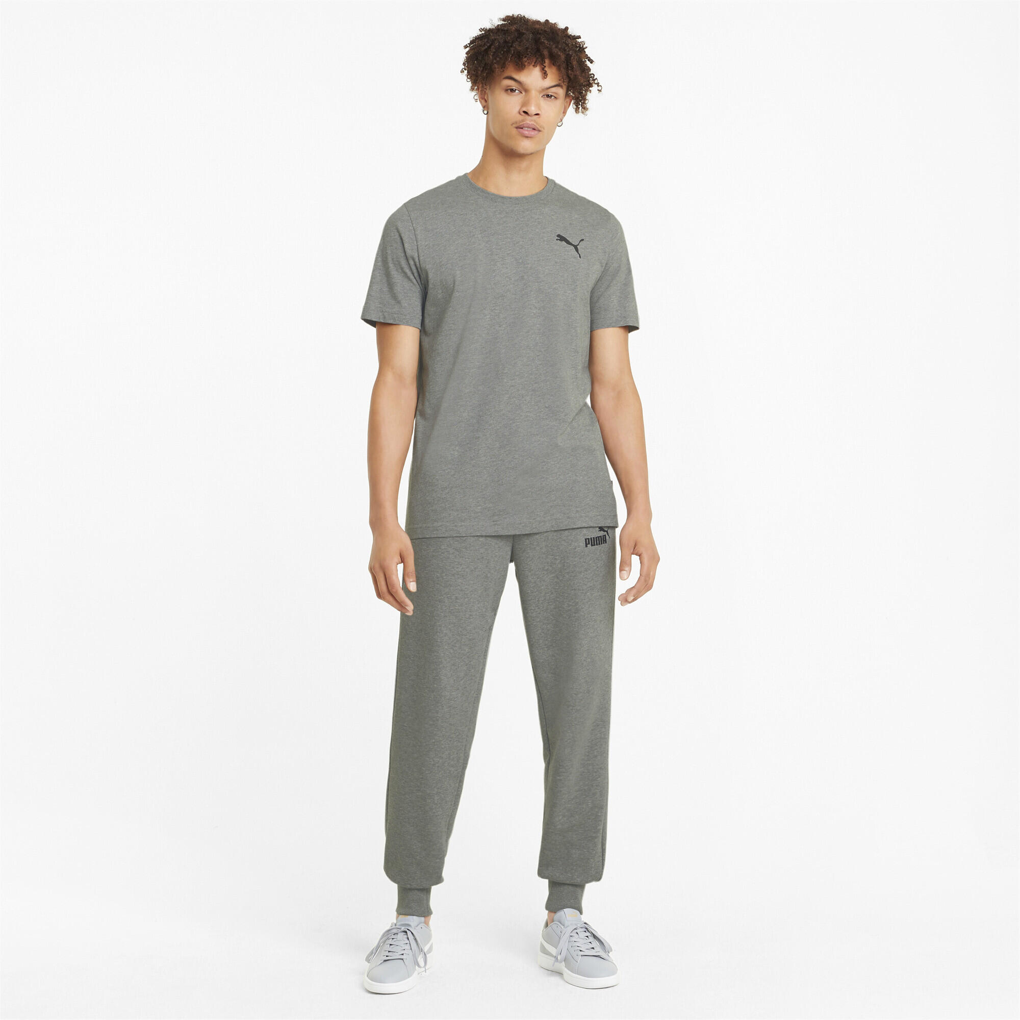T-shirt à logo Essentials Homme PUMA Medium Gray Heather Cat PUMA ...