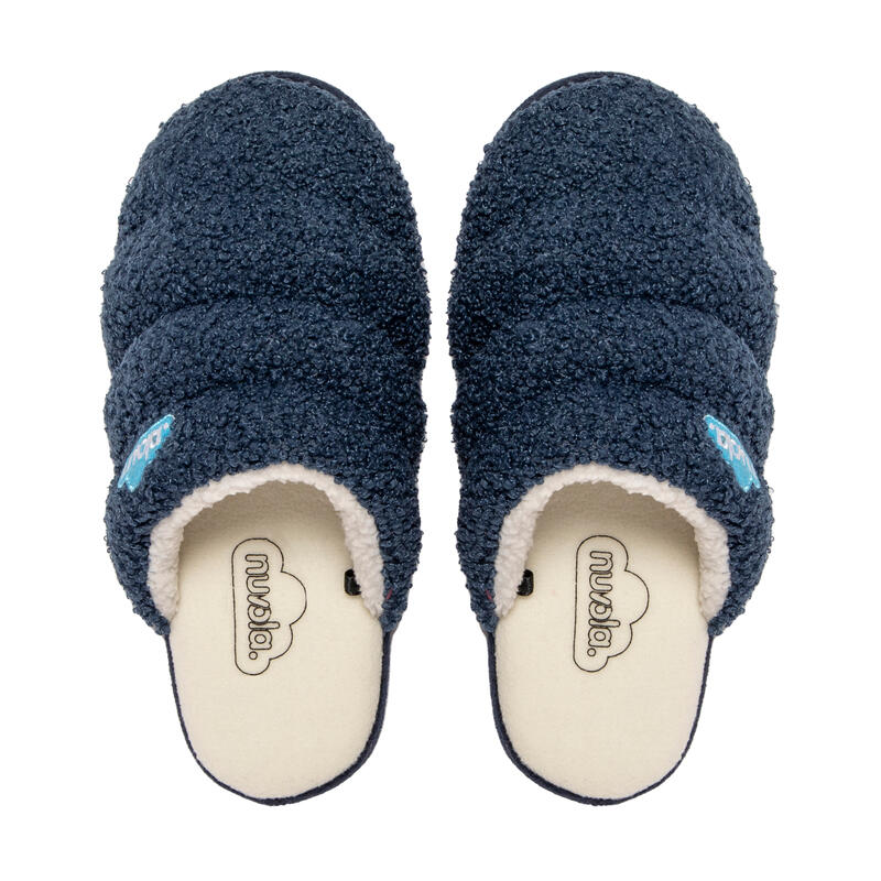 Slippers Nuvola donkerblauw Gevoerde rubberen zolen | NUVOLA | Decathlon.nl