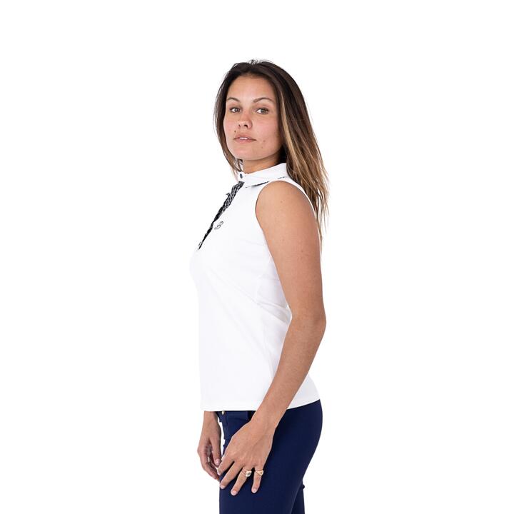 CHIBERTA Golf Polo met korte mouwen Good Mouwloze Dames Ruit Wit | CHIBERTA | Decathlon.nl