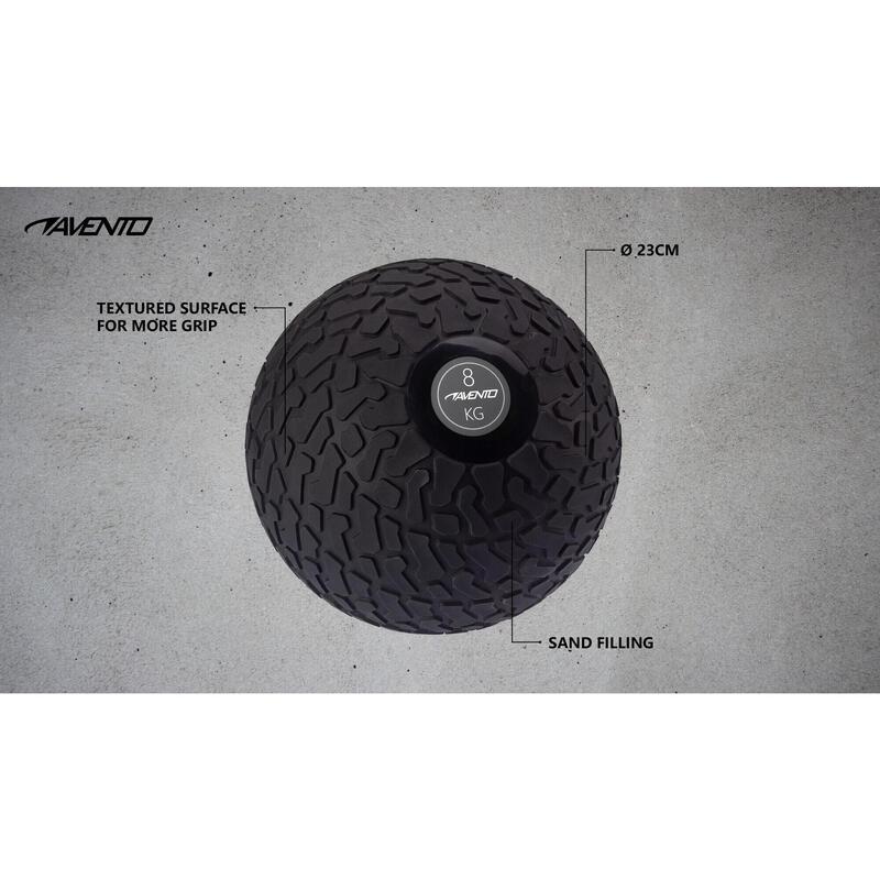 AVENTO - Minge Slam Ball Texturată 8 kg 23 cm Negru | Decathlon