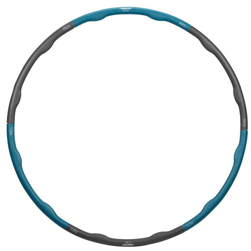 AVENTO - Cerc Hula Hoop din spumă 1.5 kg, 100 cm, Gri/Albastru | Decathlon
