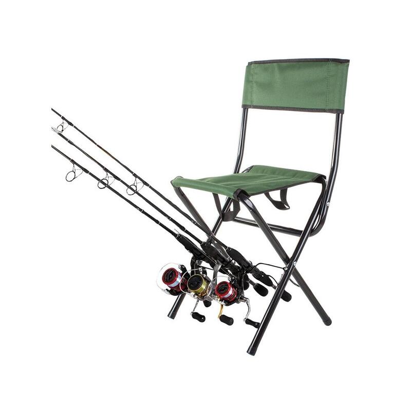 VERK GROUP - Scaun pliabil pentru pescuit, Verk Group, cu suport undita ...