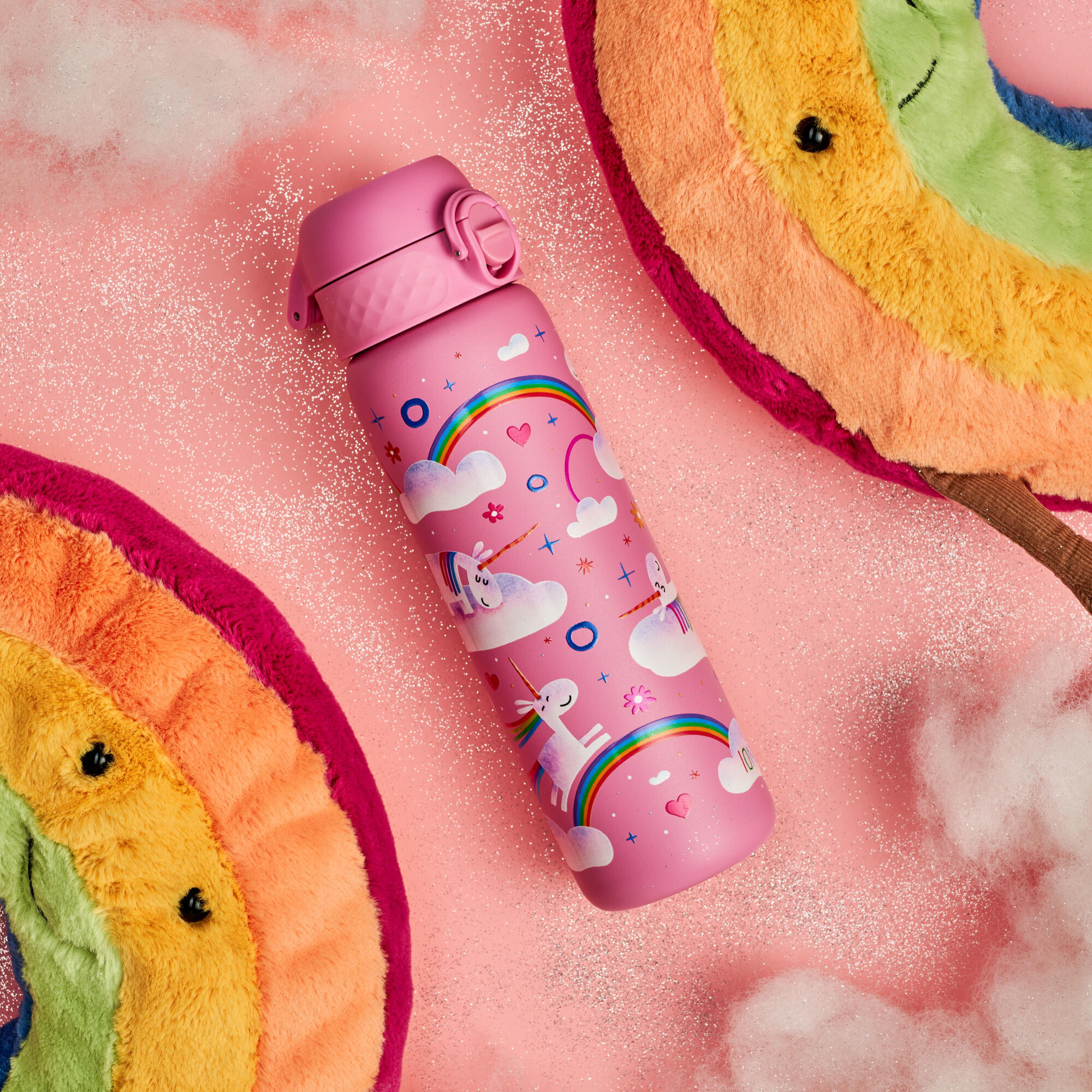 Leak Proof Slim Water Bottle, Stainless Steel, Unicorn Rainbow, 600ml (20oz) ION8 | Decathlon