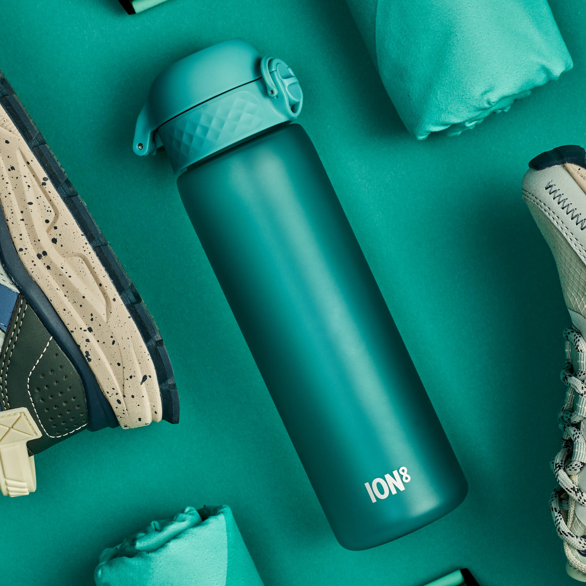 Leak Proof Slim Water Bottle, Stainless Steel, Teal, 600ml (20oz) ION8 | Decathlon