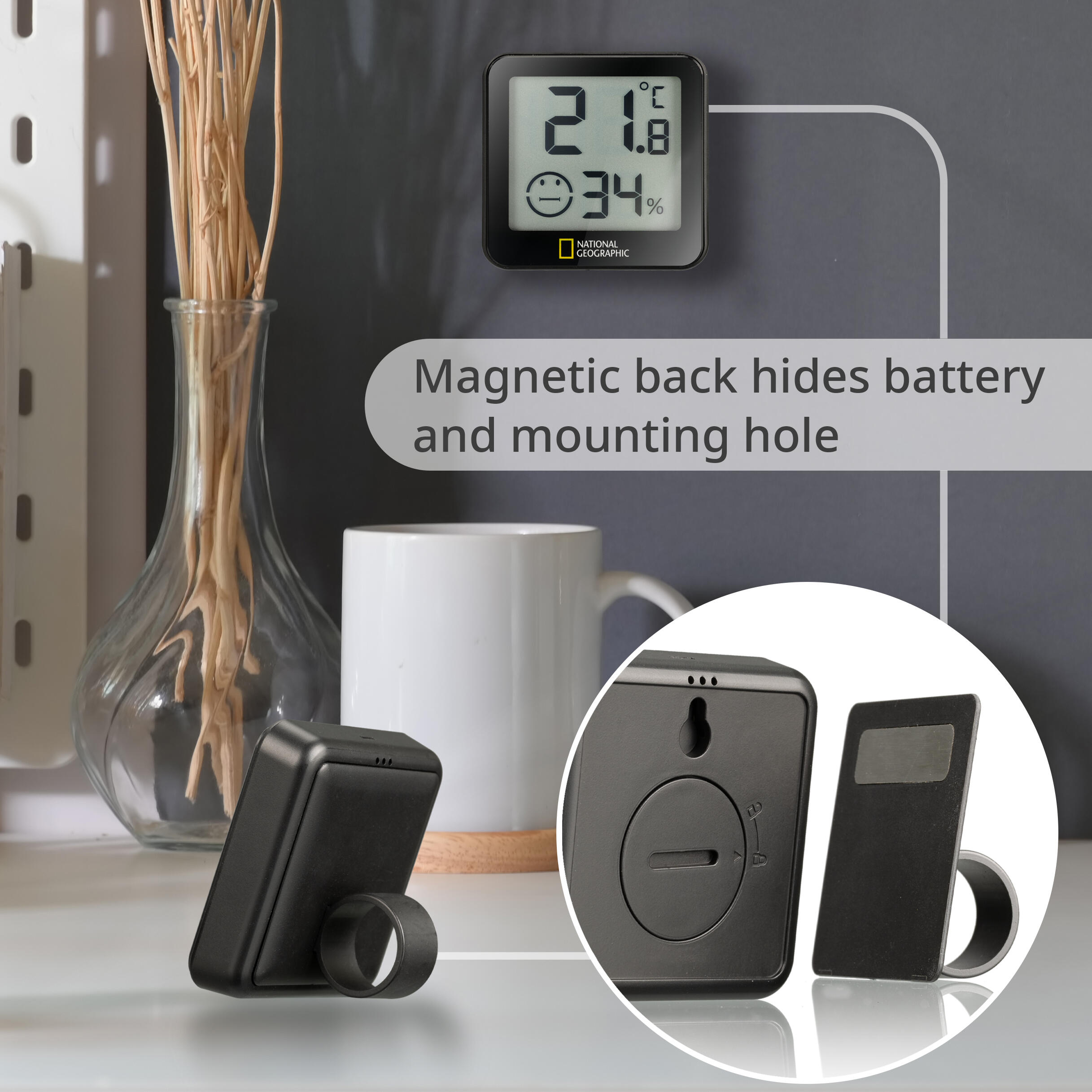 NATIONAL GEOGRAPHIC Tempy Thermo/Hygrometer, set van 4 NATIONAL ...