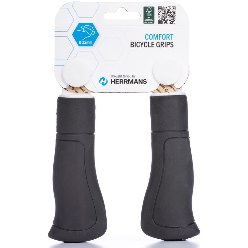 Herrmans Ergo 84B zwart 120mm - fiets handvat | HERRMANS | Decathlon.nl
