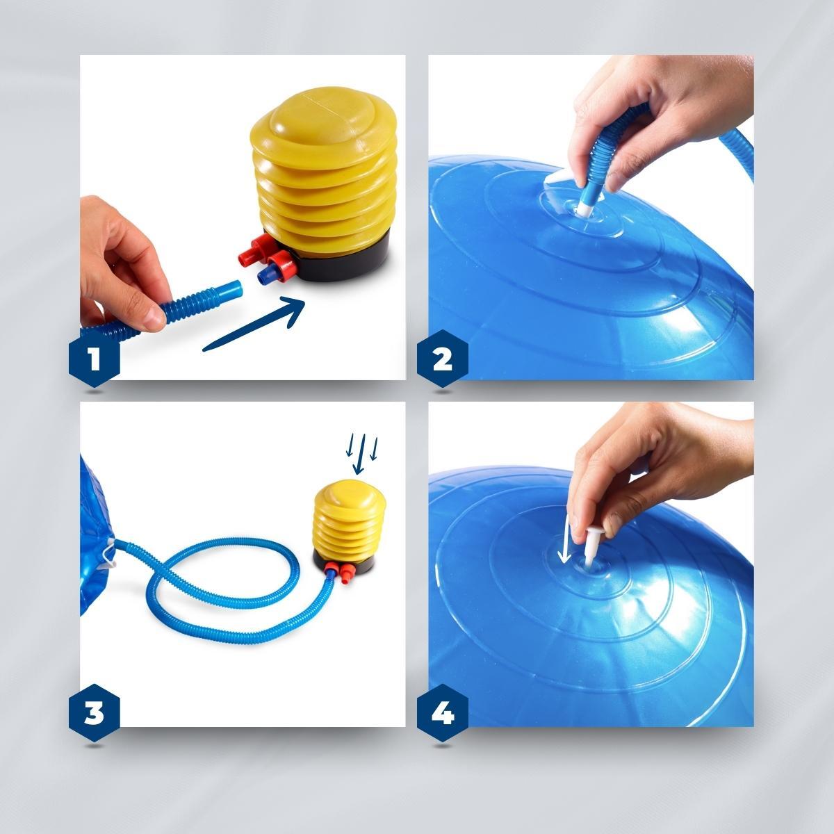 Fitnessbal Yoga bal Pilates 58 cm Anti-lek Incl. pomp Blauw Tot 150 kg ...