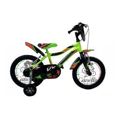 Vélo enfant Canellini VORTEX 14" Vert/Noir/Orange cadre acier CANELLINI ...