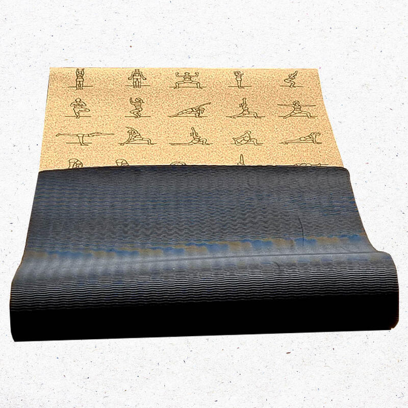 Tapis de yoga & Pilates liège 3 plis, 6mmx68cmx1,83m Postures débutant ...