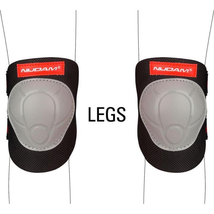 NIJDAM - Set protecții Nijdam Vulcano, gri/negru, M | Decathlon