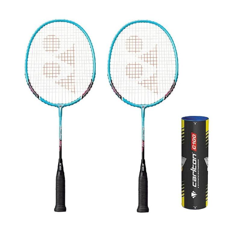 Yonex Muscle Power Junior 2 Player Badminton Set Includes 6 Shuttles ...