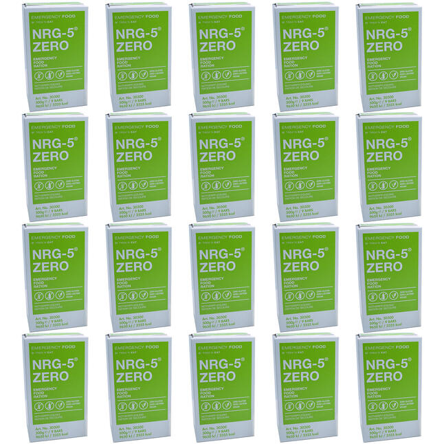 50x NRG-5 ZERO Nourriture de trekking Not Ration Outdoor sans gluten Vegan EMERGENCY FOOD ...