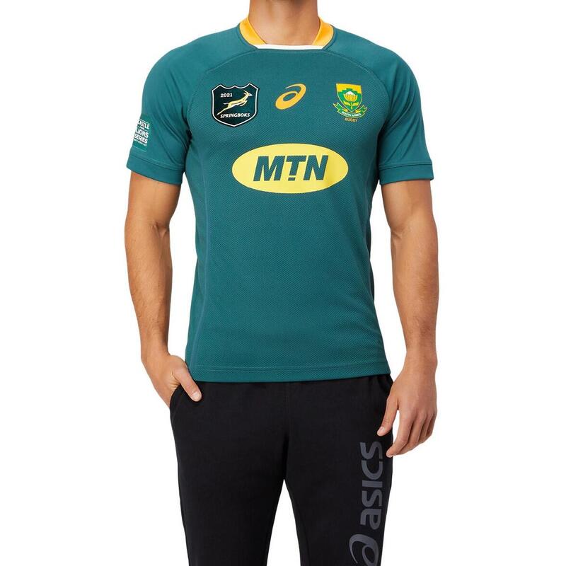 ASICS South Africa Springboks Mens Gameday Lions Rugby Shirt ASICS ...