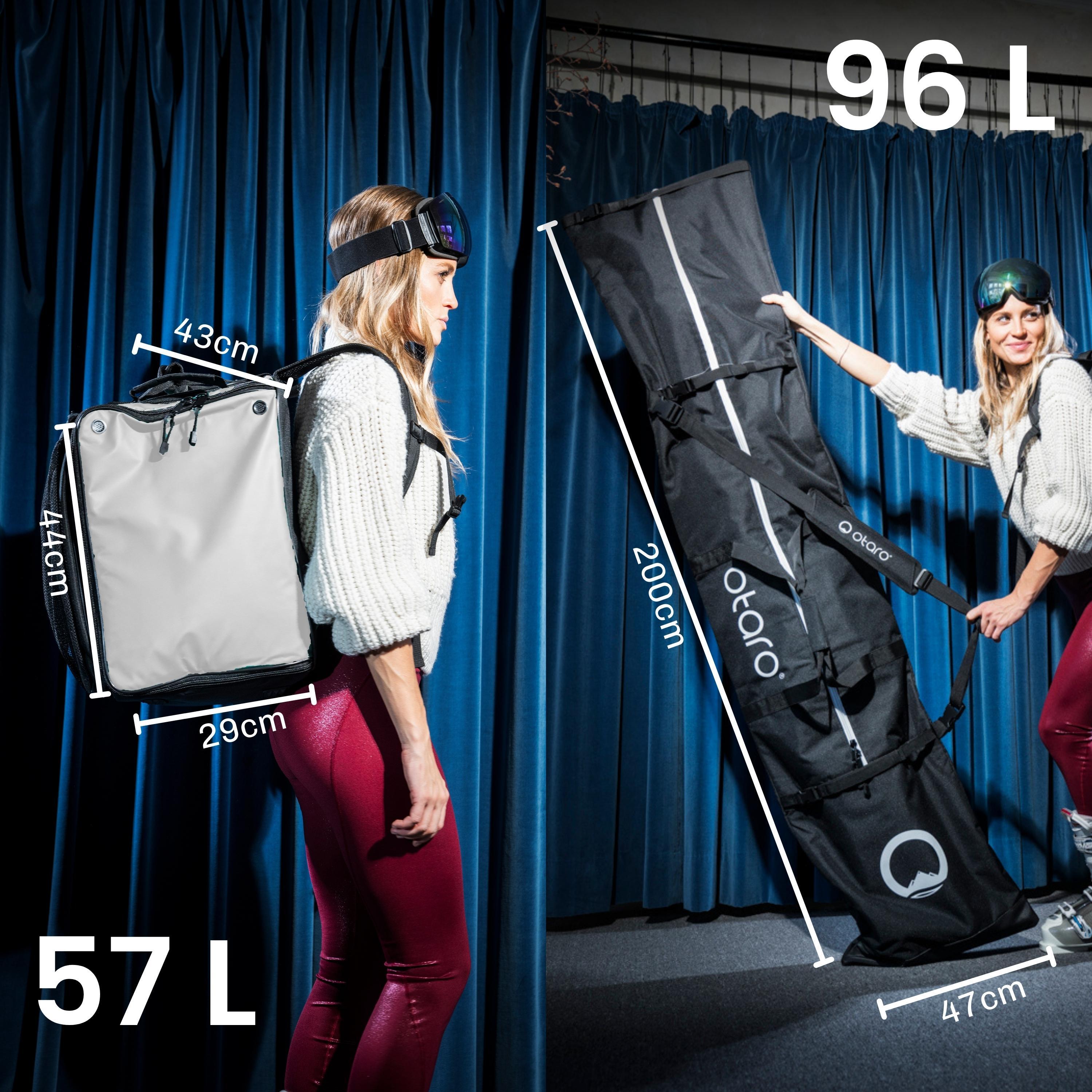 Ski taks per 57L + 200 cm skiën voor 2 paren | Set Frost White | Decathlon