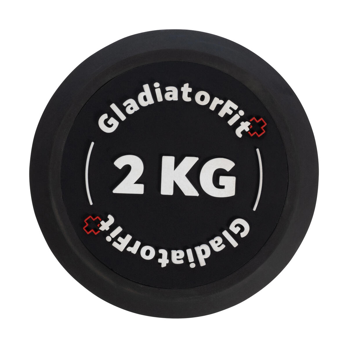 Round Rubber Dumbbell 2 kg Black, Cast-Iron Core Anti-Slip GLADIATORFIT ...