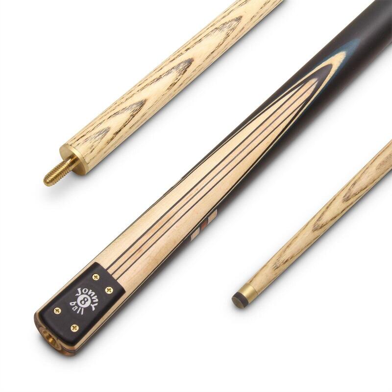 Jonny 8 Ball 3 Piece BLUE POWERLINE Centre Jointed Ash Pool Cue 9mm Tip ...
