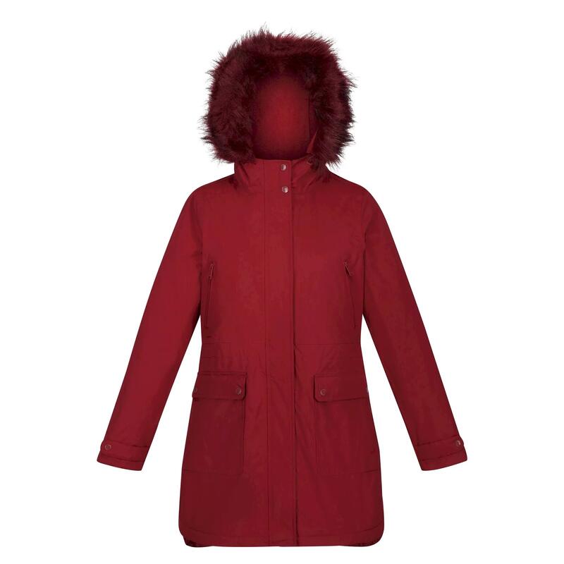 Parka Motif/style Bord Duveteux SABINKA Femme (Bordeaux) REGATTA ...