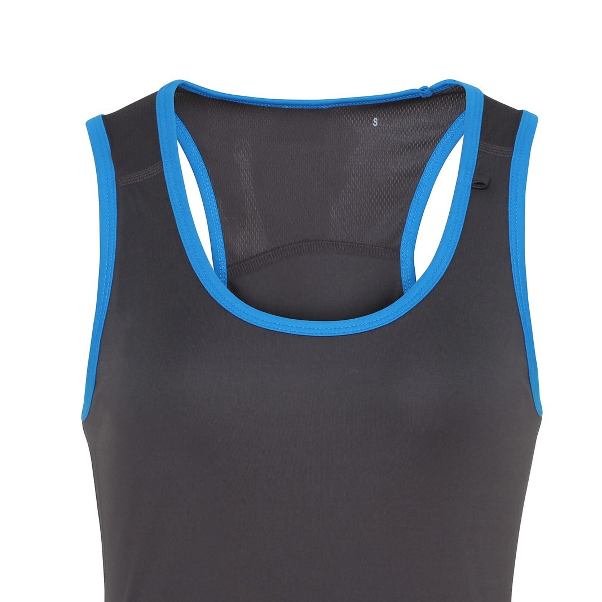 Tri Dri Womens/Ladies Panelled Fitness Sleeveless Vest (Charcoal ...
