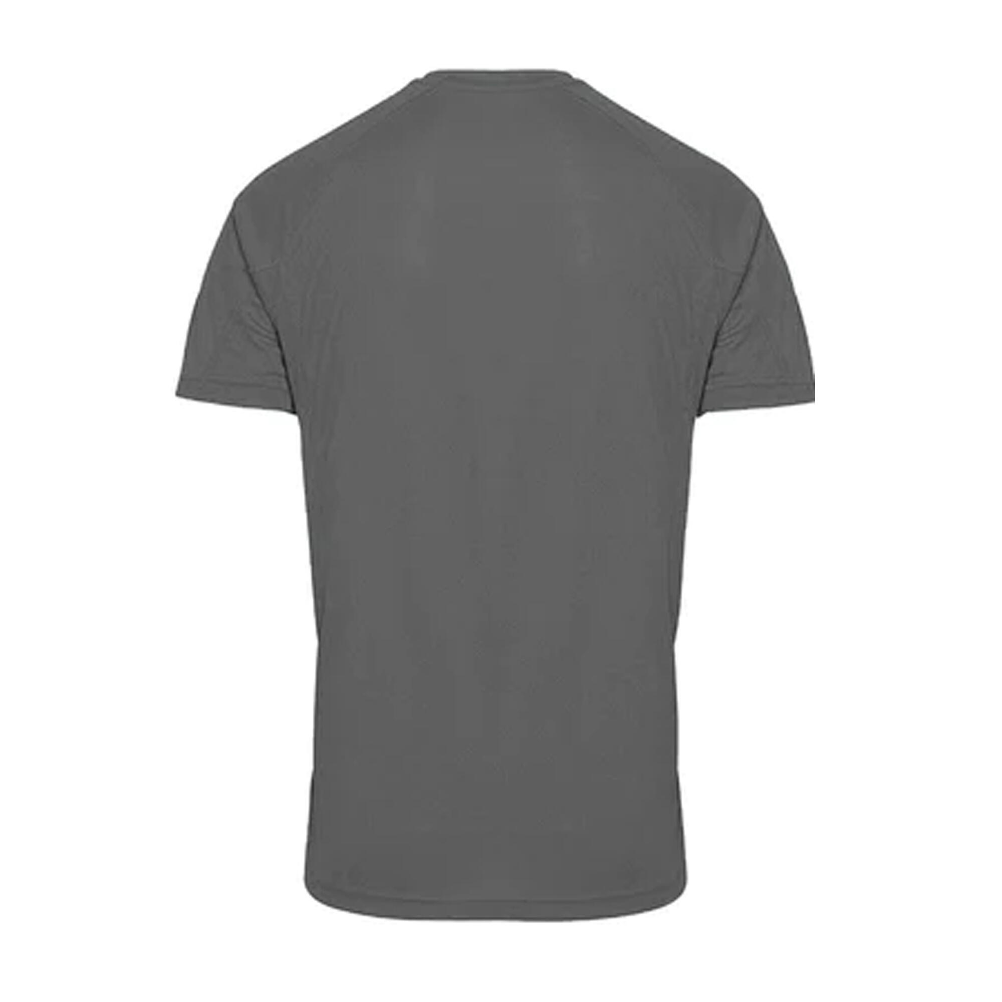 Tri Dri Mens Panelled Short Sleeve TShirt (Charcoal) | Decathlon