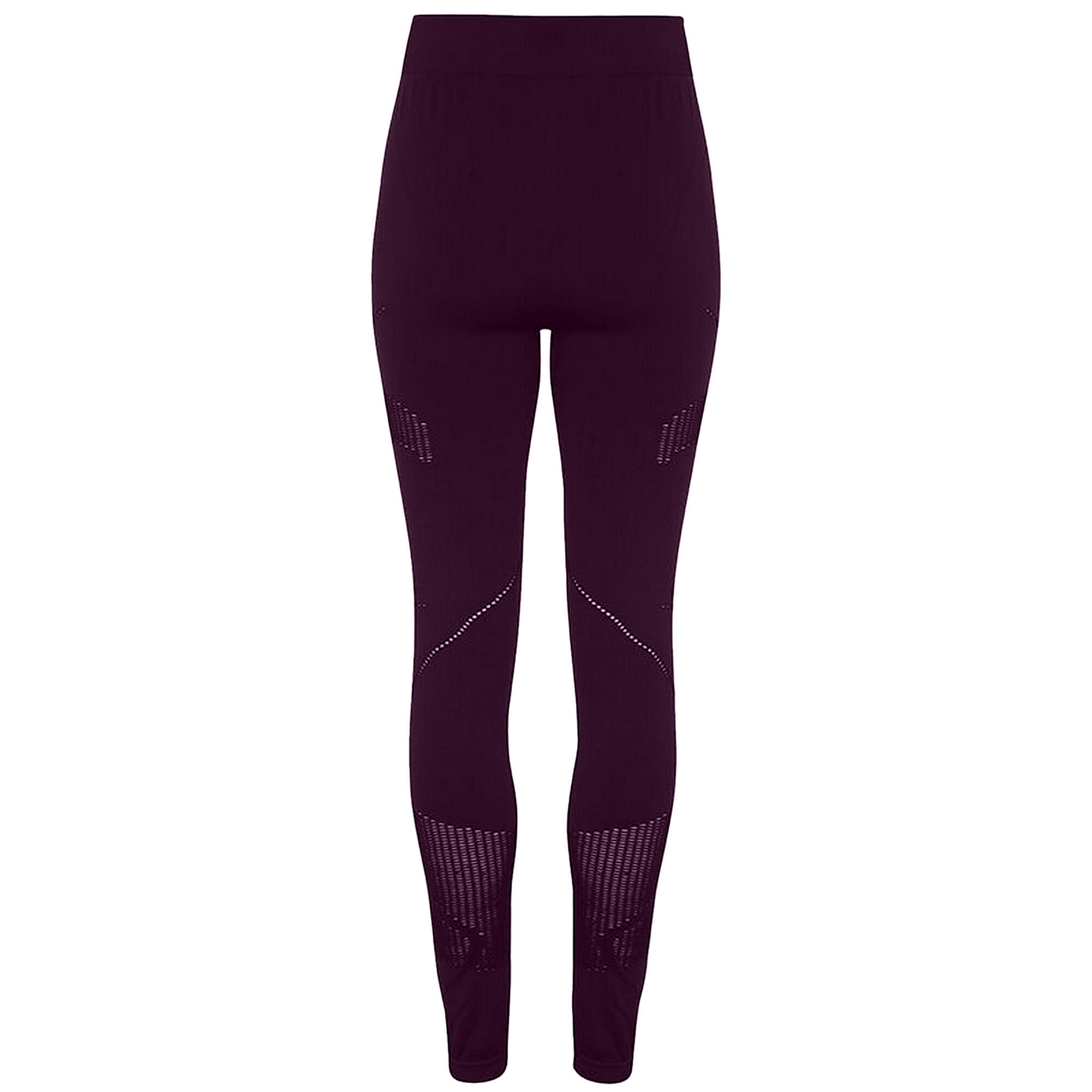 Womens/Ladies Seamless 3D Fit Multi Sport Reveal Leggings (Mulberry ...