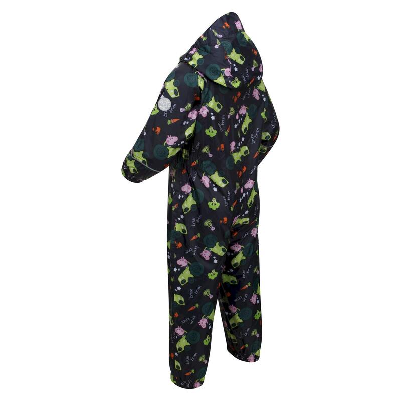 Childrens/Kids Pobble Peppa Pig Tractor Waterproof Puddle Suit (Navy) REGATTA - Decathlon