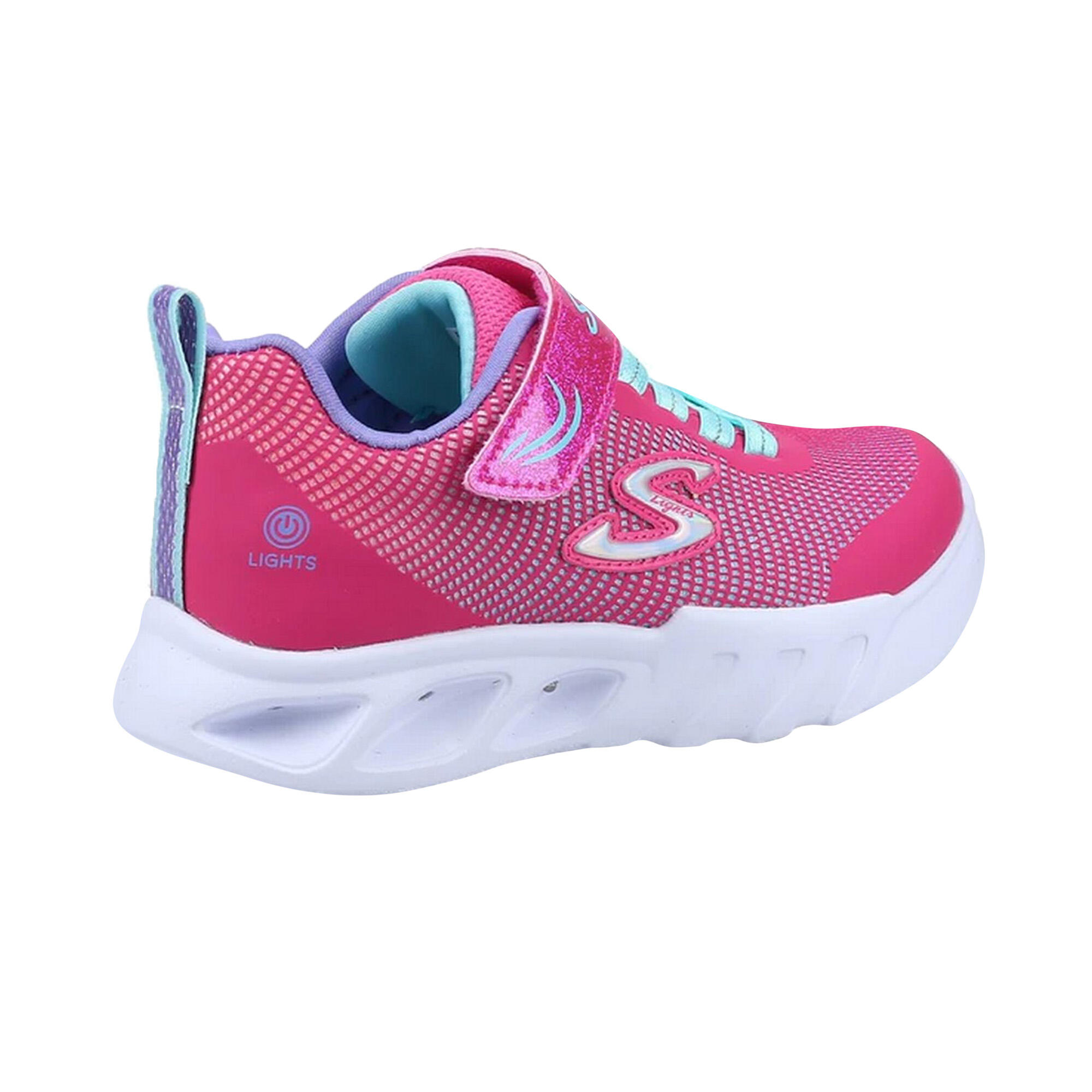 Girls Flicker Flash Trainers (Pink/Blue/Purple) SKECHERS | Decathlon