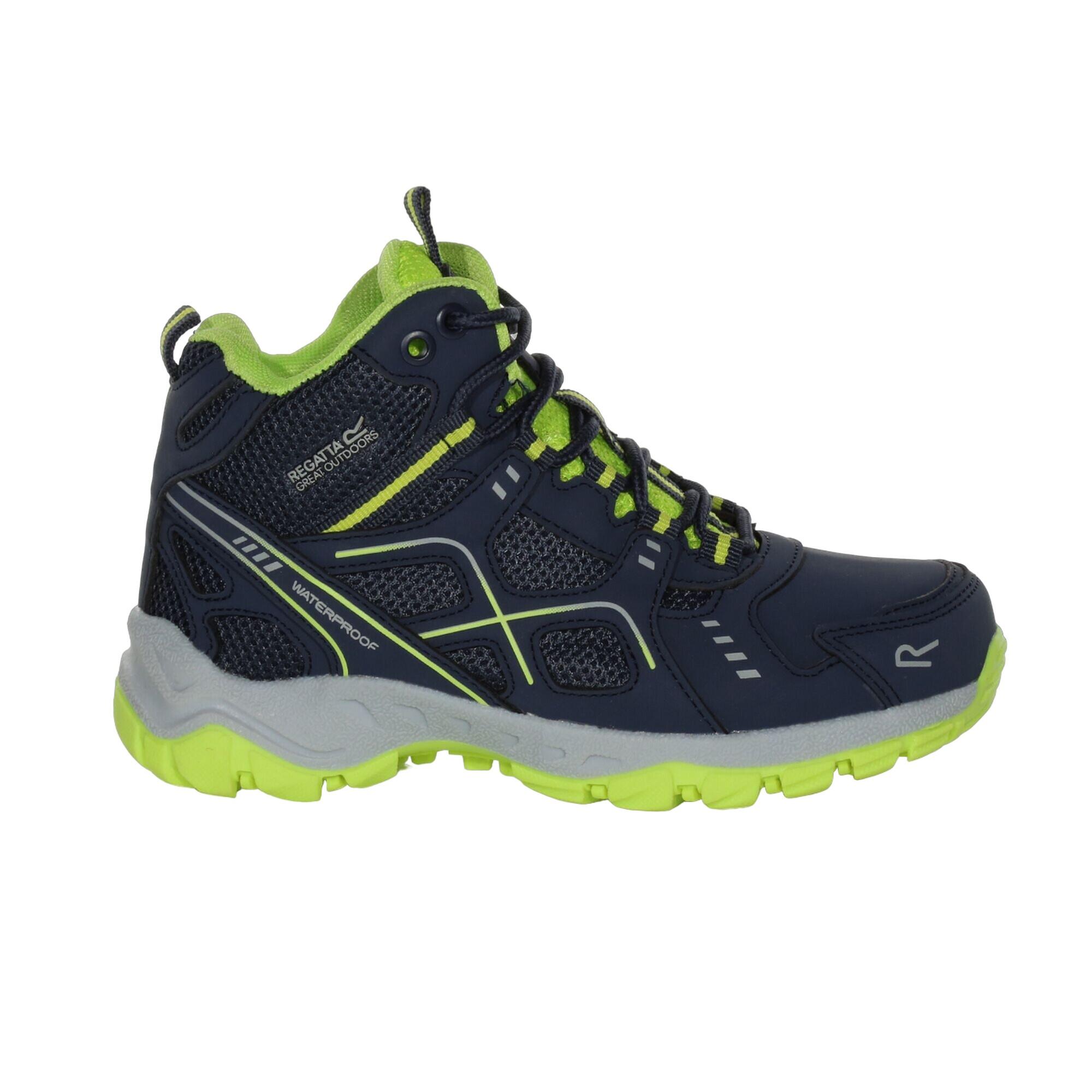 Childrens/Kids Vendeavour Walking Boots (Navy/Lime Punch) | Decathlon