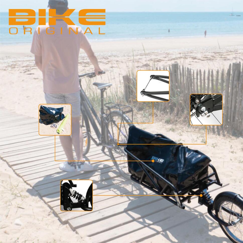 Remorque mono roue vélo avec amortisseur BIKE ORIGINAL | Decathlon