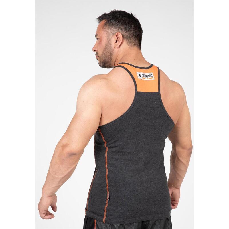 Wallace Tank-Top - Grau/Orange GORILLA WEAR - DECATHLON