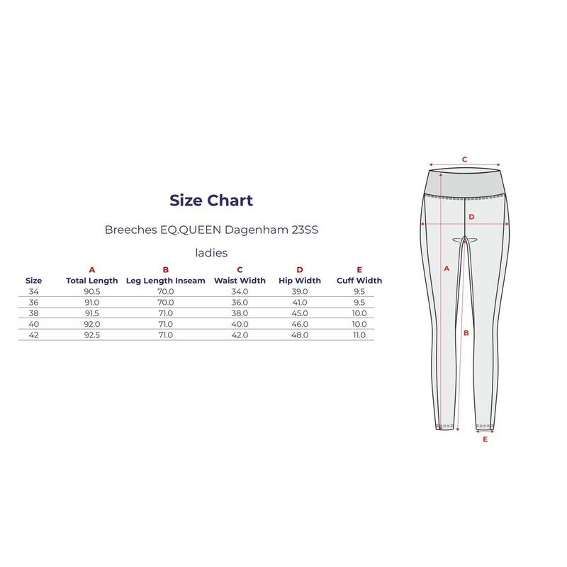 Bryczesy jeździeckie damskie Equestrian Queen Dagenham 23SS pełny lej ...