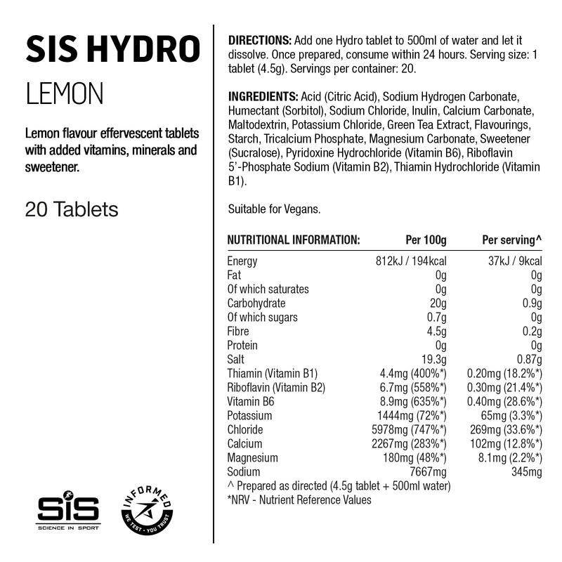 Science In Sport | Hydro Tablets + Electrolytes | Lemon flavour SCIENCE ...