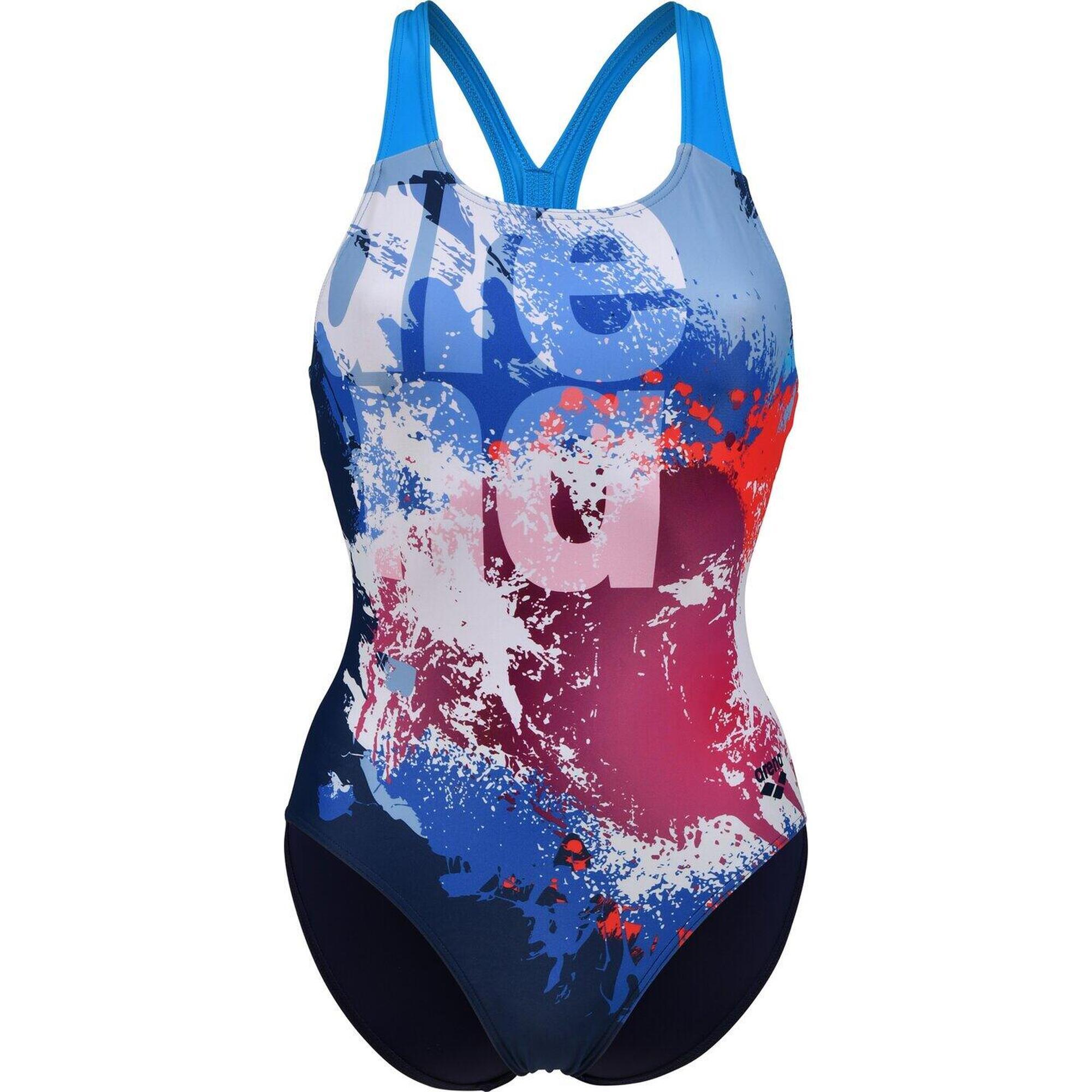 Maillot de bain une-pièce Femme - Waves Breaking V Back ARENA | Decathlon