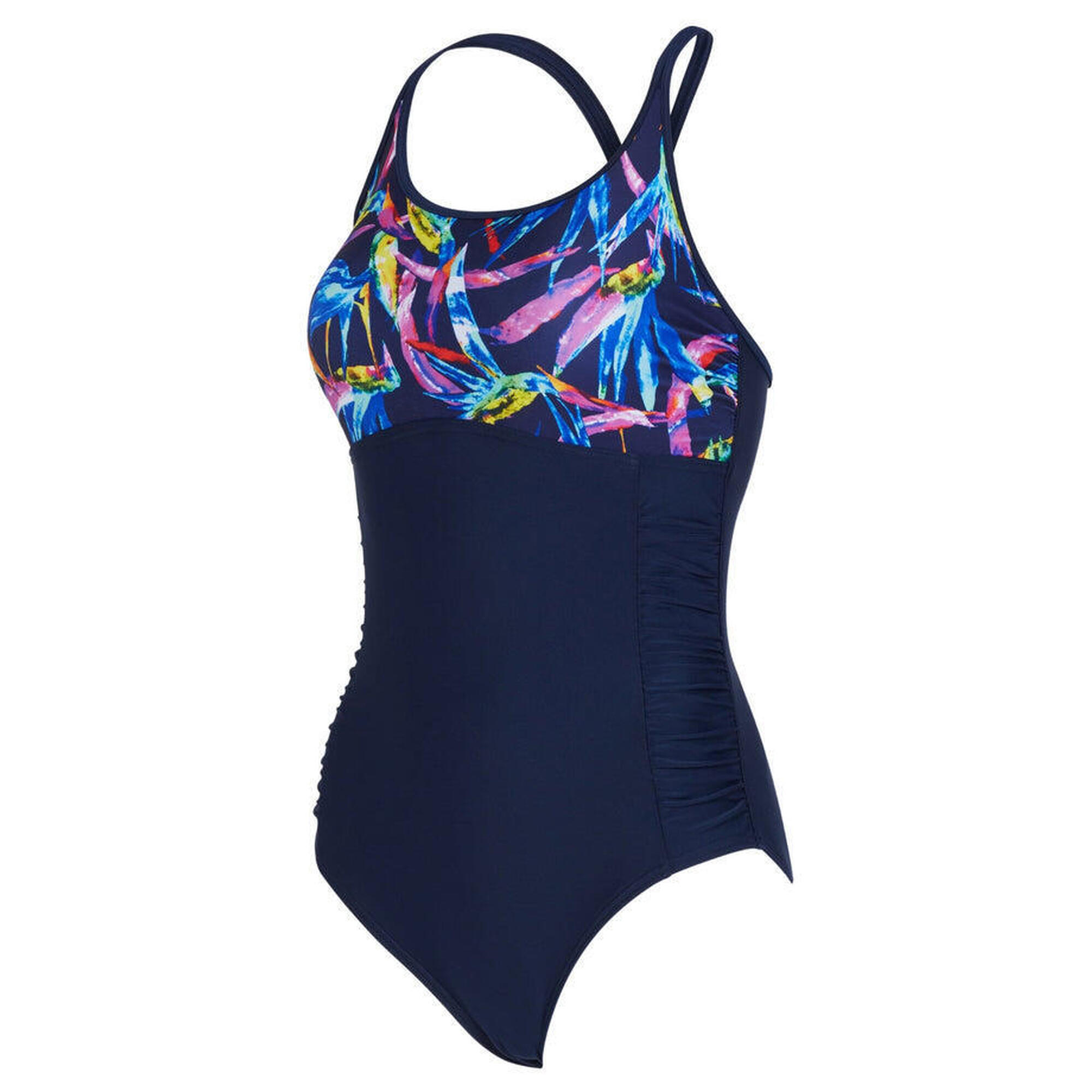 Zoggs Neon Crystal Multiway Swimsuit - Navy/Pink ZOGGS - Decathlon