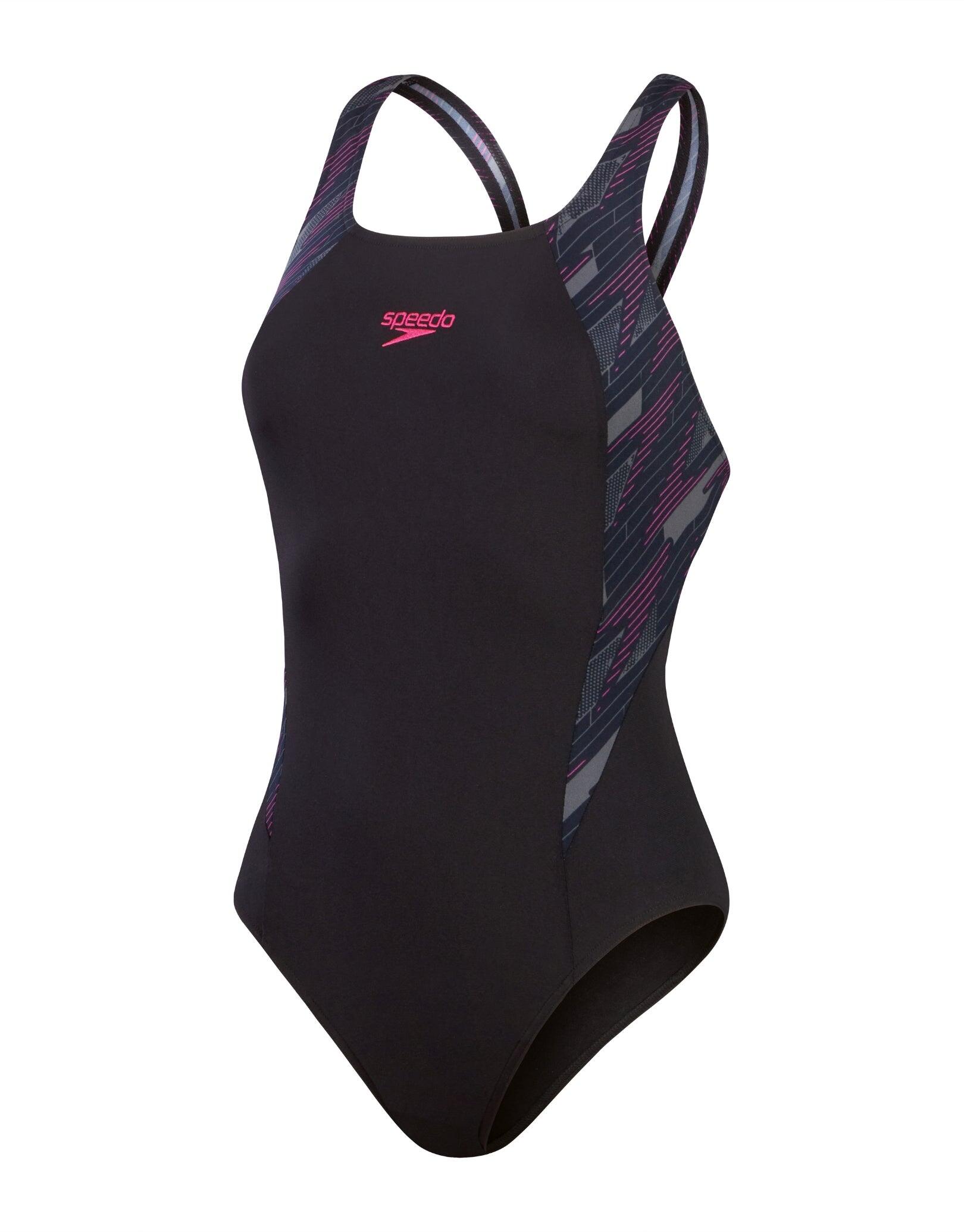 Speedo Hyperboom Splice Muscleback Swimsuit - Black/Pink SPEEDO | Decathlon