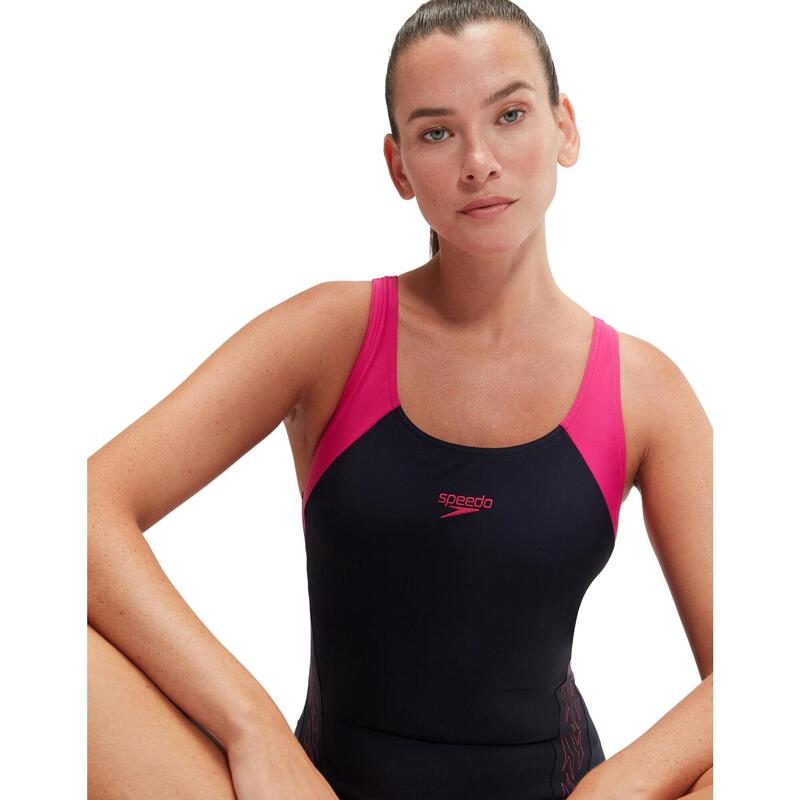 Speedo Hyperboom Splice Racerback Swimsuit Navy Pink Speedo Decathlon