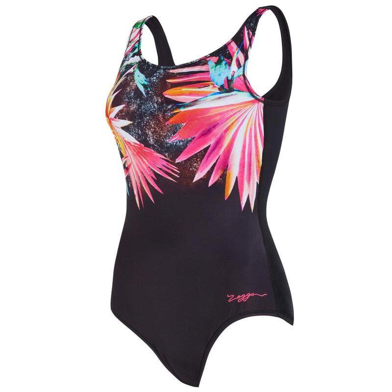 Zoggs Savannah Scoopback Swimsuit - Black/Pink ZOGGS - Decathlon