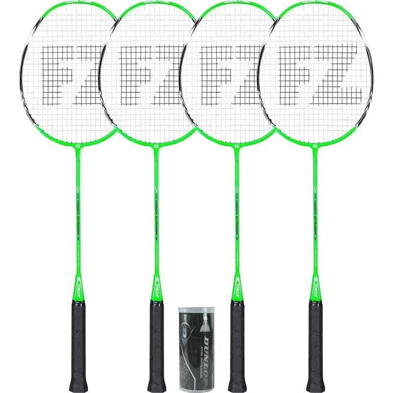 FZ Forza Dynamic Green Badminton Racket 4 Player Set & Shuttles FZ ...