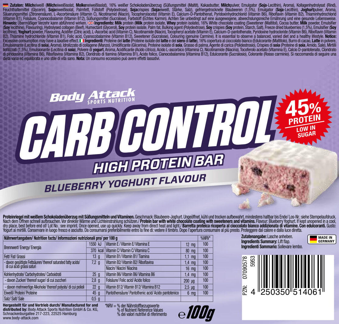 Proteinriegel - Dose Carb Control High Protein Bar (15x100g) - Peanut ...