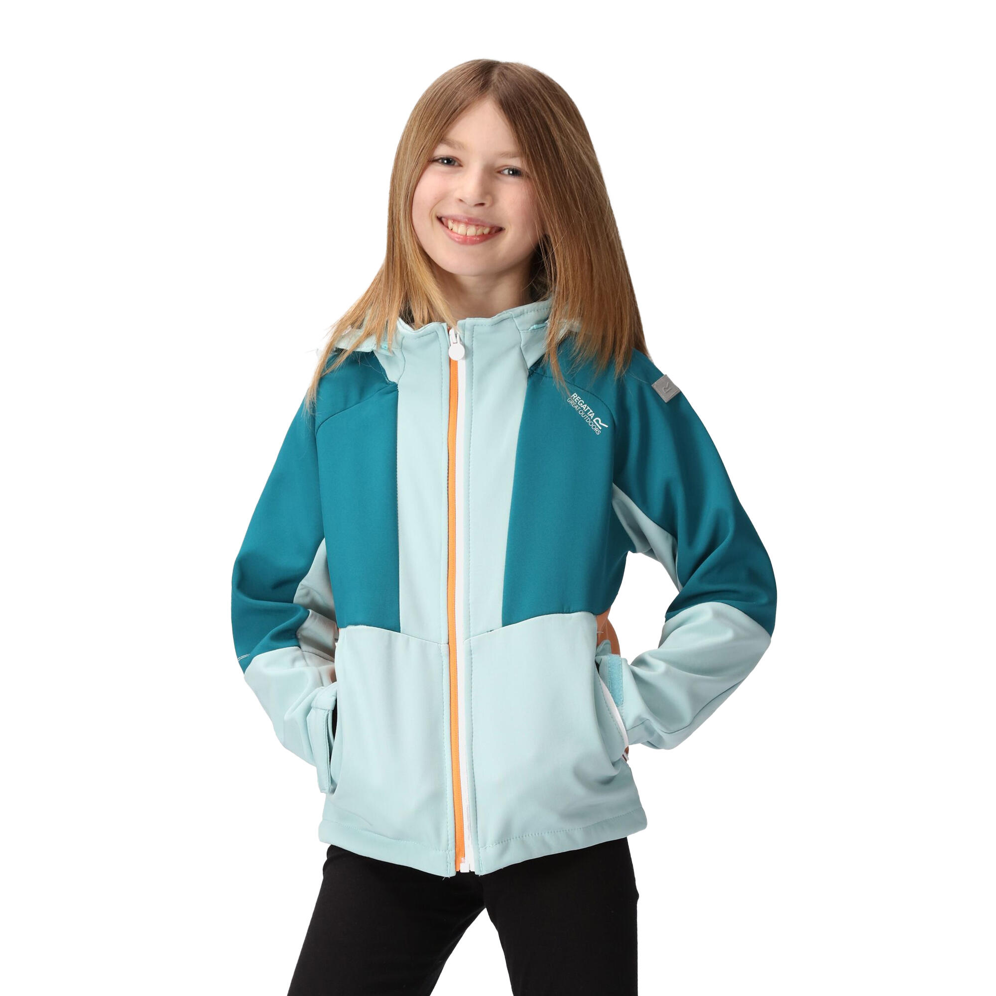 Kinder/Kids Haydenbury Soft Shell Jas (Zee Haze/Golfstroom) | Decathlon