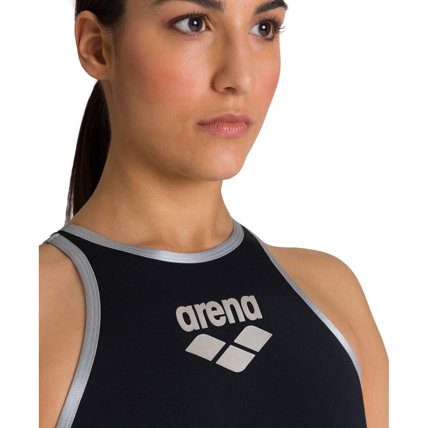 Arena One Big Logo Swimsuit - Black/Silver ARENA | Decathlon