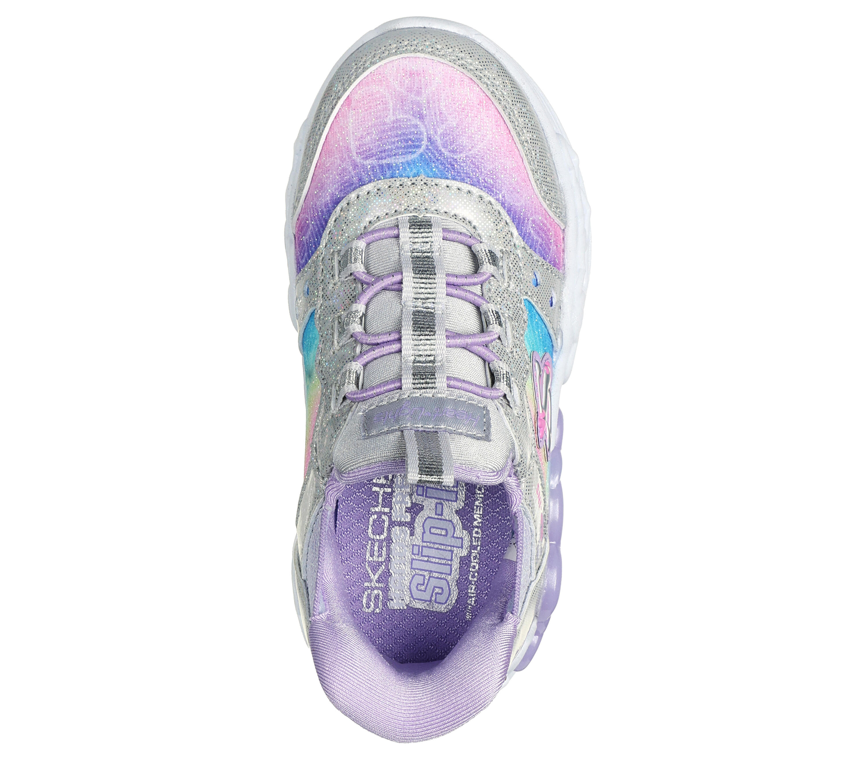 SKECHERS Kinderen INFINITE HEART LIGHTS ETERNAL SHIMMER Sneakers Zilver ...