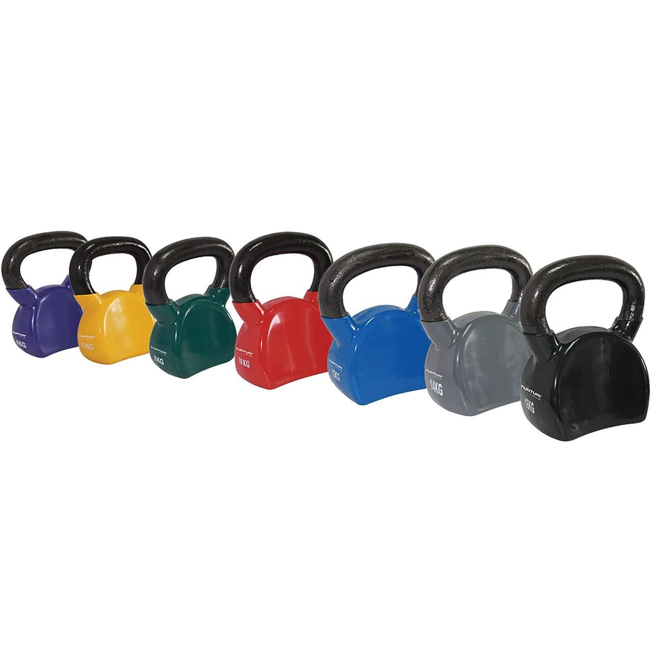 Tunturi 16 kg Kettlebell Cast Iron with Black Vinyl Coating, Ergonomic Handle TUNTURI | Decathlon