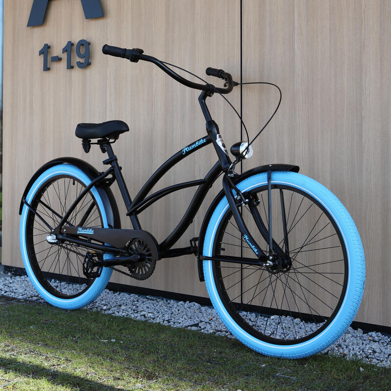 Rower miejski damski Plumbike La Donna Blue Black 3B z hamulcem v-brake ...