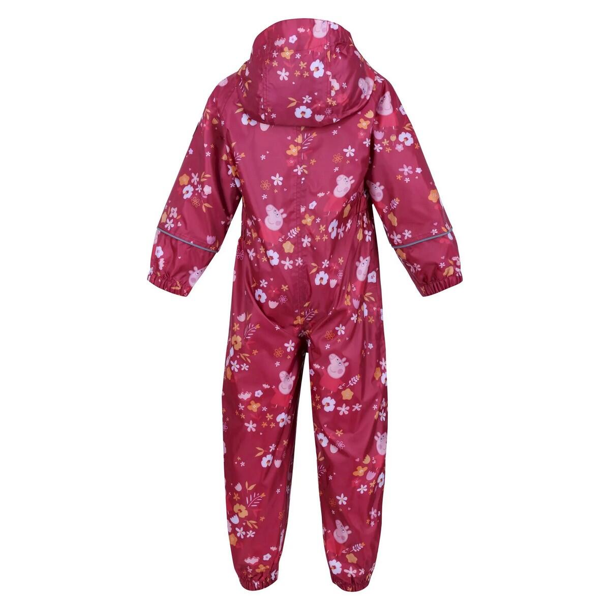 Childrens/Kids Pobble Peppa Pig Puddle Suit (Berry Pink/Autumn) REGATTA | Decathlon
