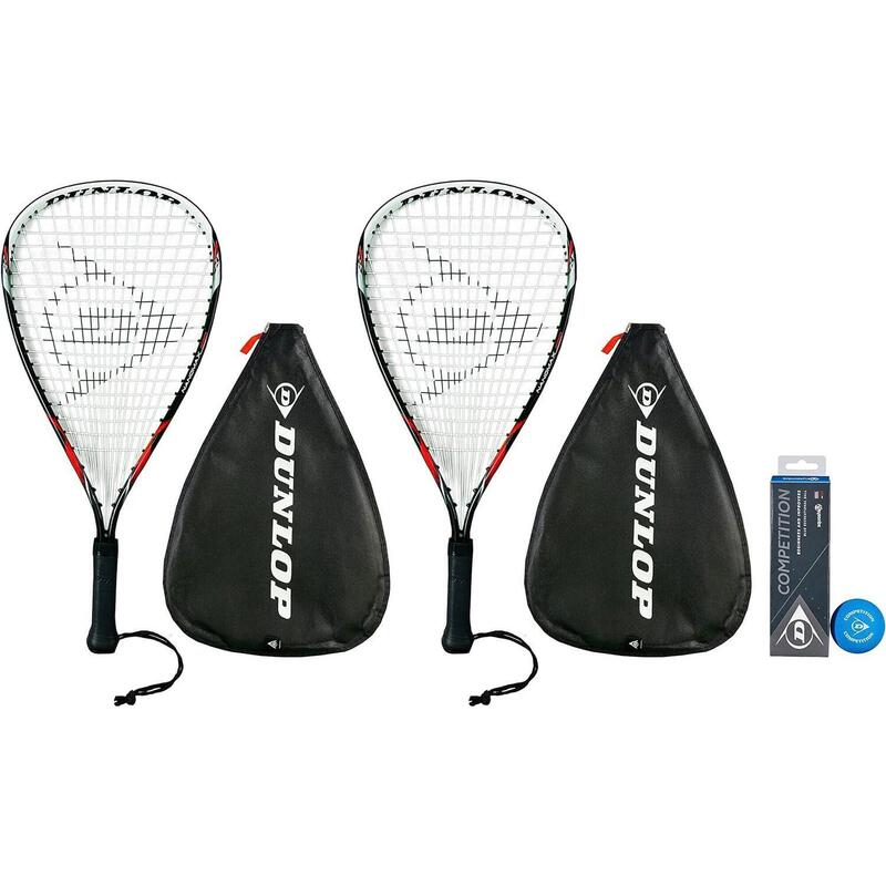 Dunlop Nanomax Pro Racketball Racket Twin Set, Covers & Balls DUNLOP ...